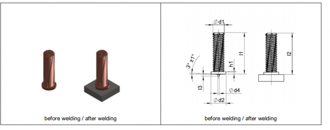 Colour Groove Stud, Welding Studs for Capacitor Discharge Stud Welding
