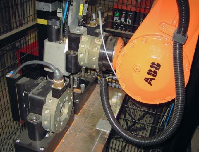 Robot to Weld Retaining Pins on High Voltage Installations